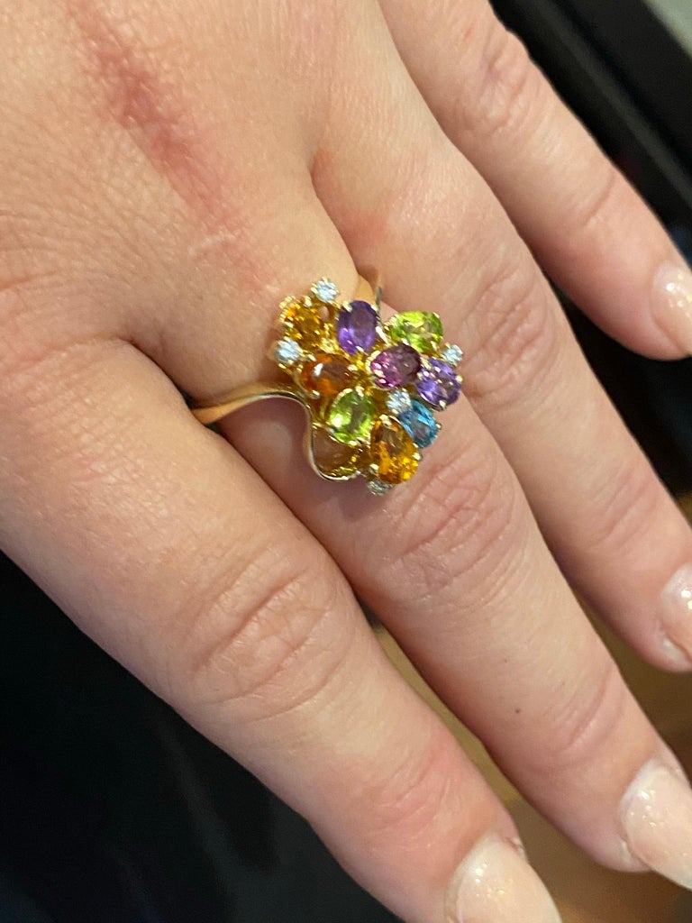 Multi-Color Gem Ring, Germany, 1970 at 1stDibs