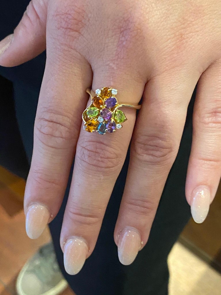 Multi-Color Gem Ring, Germany, 1970 at 1stDibs