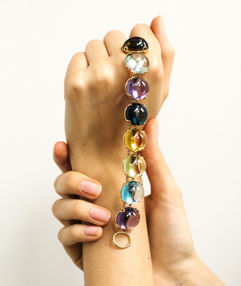 Goshwara Multi-Color Oval Cabochon Bracelet For Sale at 1stDibs