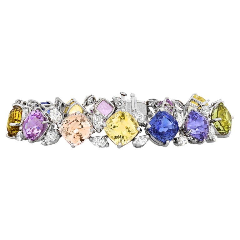Multi-Color Sapphire Bracelet by Oscar Heyman at 1stDibs