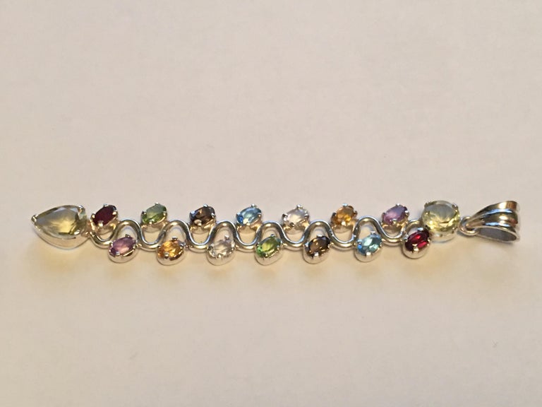 Multi-Color Stone Pendant For Sale at 1stDibs
