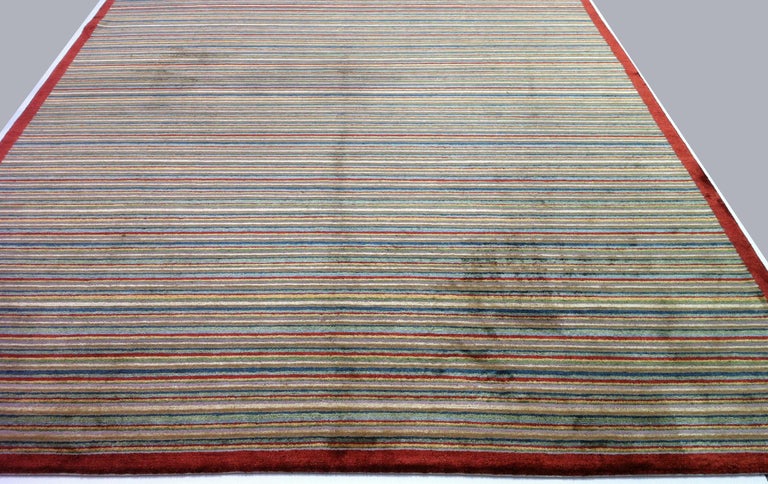 Multi-Color Stripe Area Rug For Sale at 1stDibs