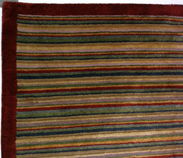 Multi-Color Stripe Area Rug For Sale at 1stDibs