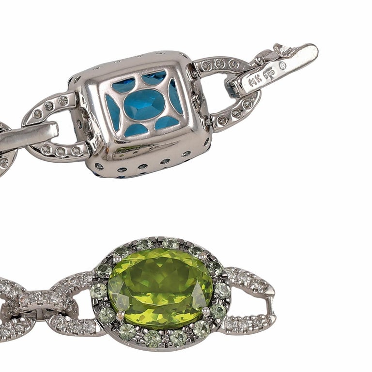 Multi-Color Topaz, Blue Topaz, Amethyst, Green topaz, Yellow Topaz, 14k ...