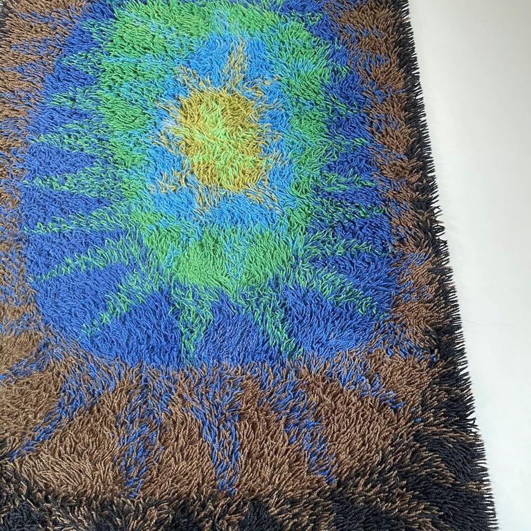 Multi-Color Vintage 1970s Modernist High Pile Panton Style Rug, Germany ...