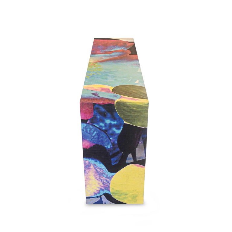 Multi-Colored Floral Waterfall Console Table For Sale at 1stDibs