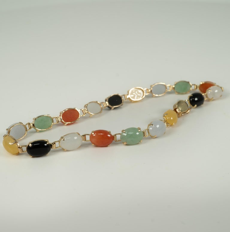 Multi Colored Jade bracelet at 1stDibs