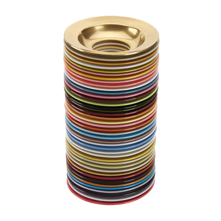 Multi Colour Stack Vase with Hand Painted Burnished Gold Piece, Soup ...