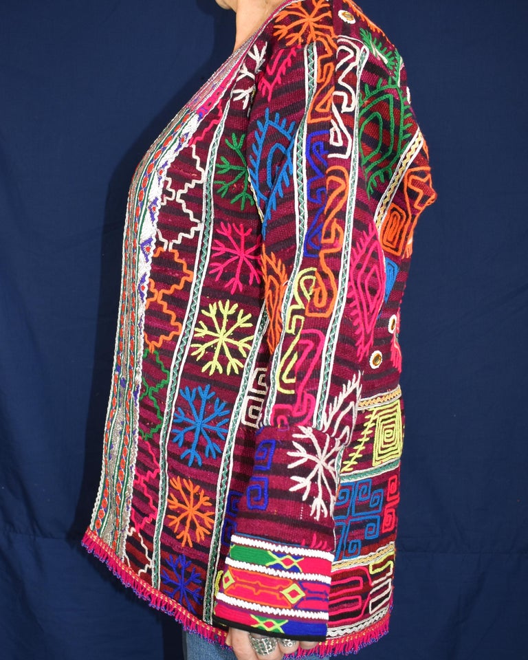 Multi Colored Central Asian Jacket For Sale at 1stDibs