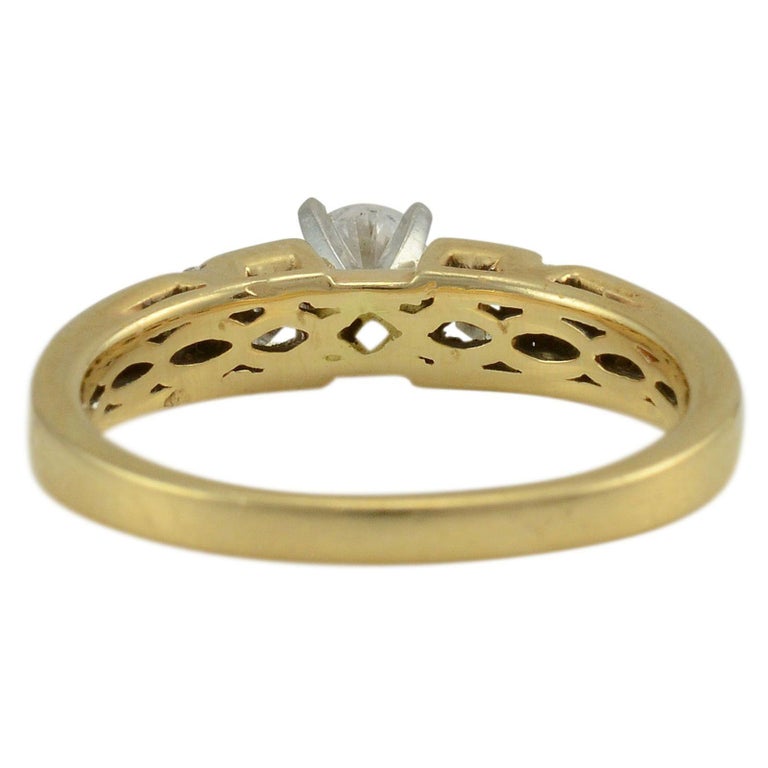 Multi Diamond Two Tone Engagement Ring For Sale at 1stDibs