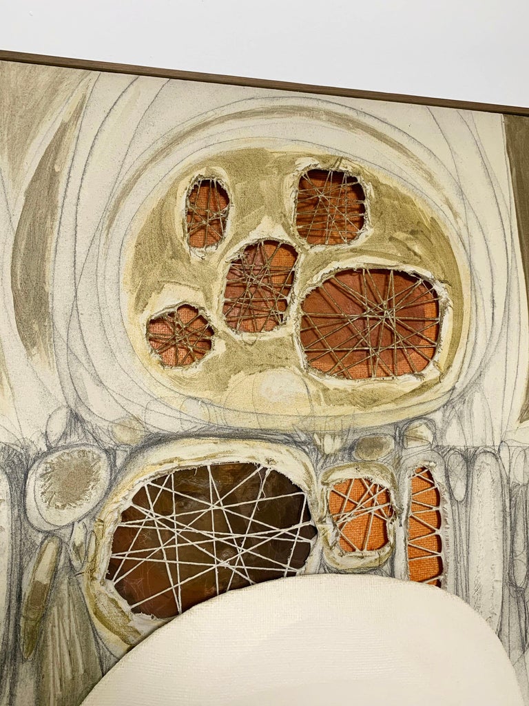 Multi-Dimensional Cut Canvas Painting by Robert Gordenier, circa 1970s ...