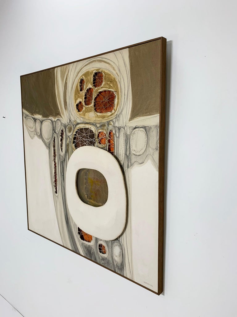 Multi-Dimensional Cut Canvas Painting by Robert Gordenier, circa 1970s ...