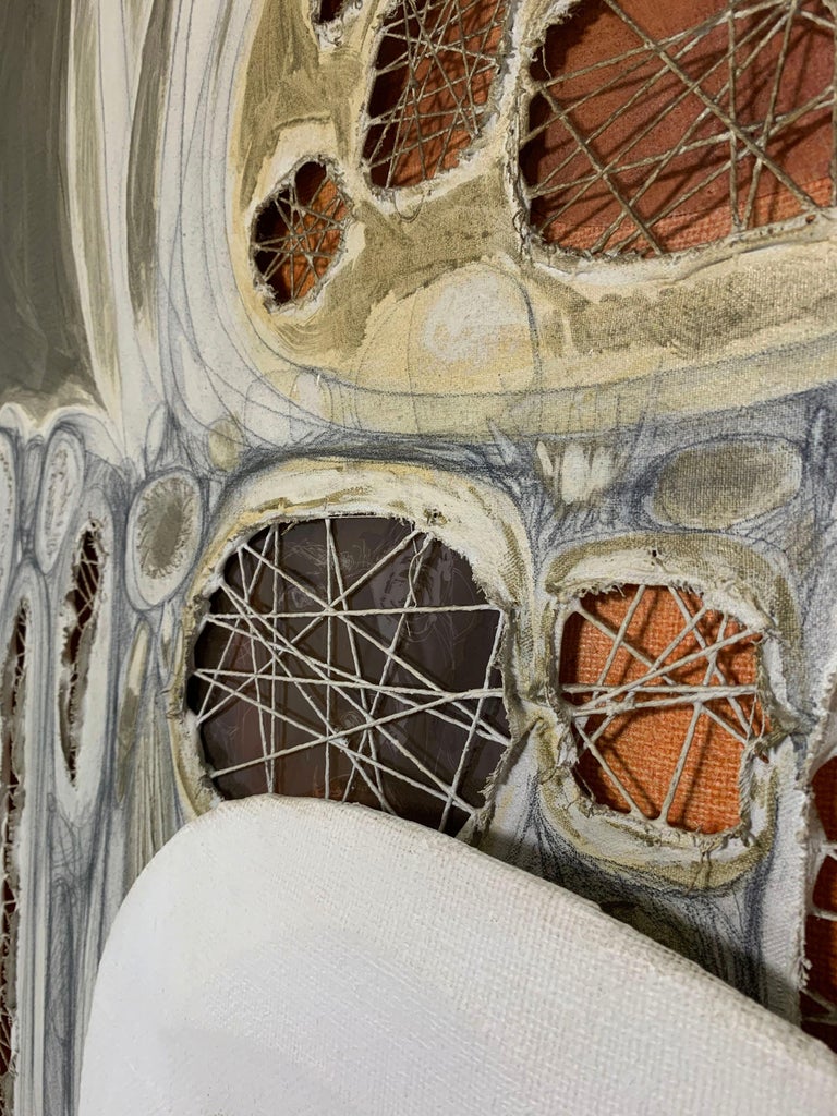 Multi-Dimensional Cut Canvas Painting by Robert Gordenier, circa 1970s ...