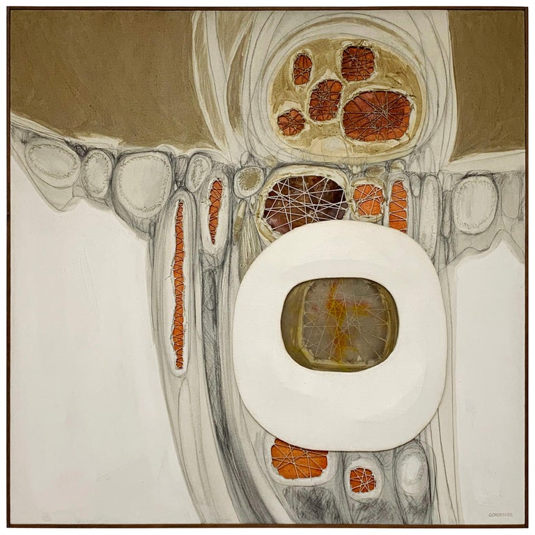 Multi-Dimensional Cut Canvas Painting by Robert Gordenier, circa 1970s ...