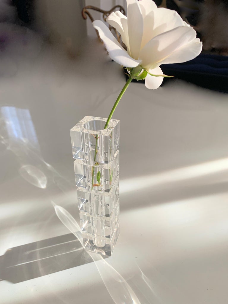Multi Faceted Acrylic Bud Vase For Sale at 1stDibs | multi bud vase