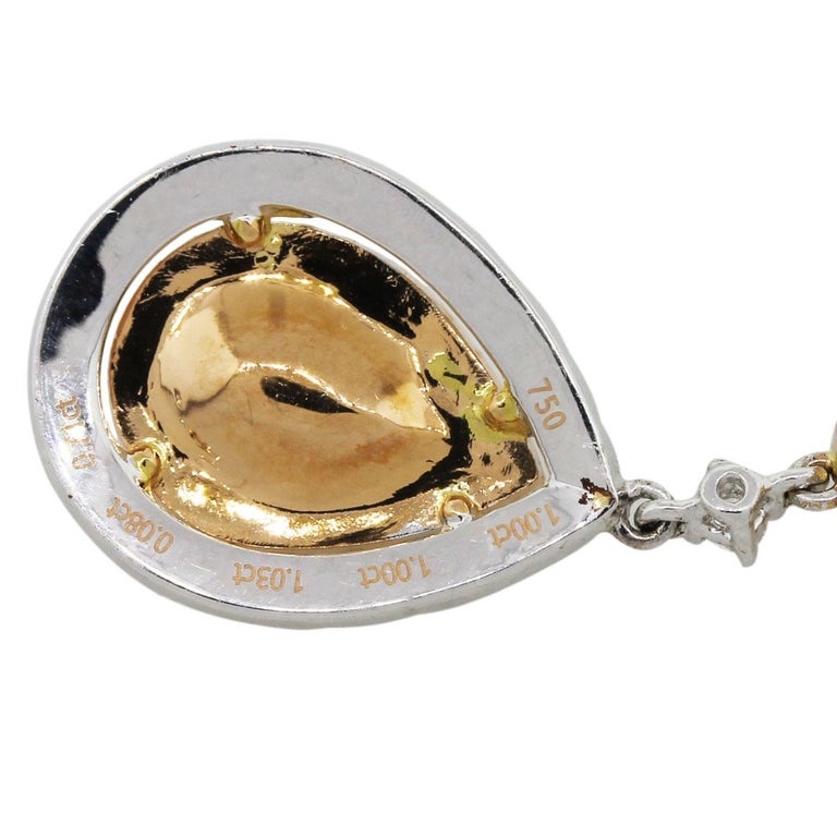 Multi Fancy Color Pear Shape Diamond Drop Pendant Necklace For Sale at ...
