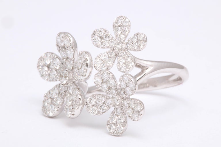 Multi Flower Diamond Ring For Sale at 1stDibs | flower diamond rings