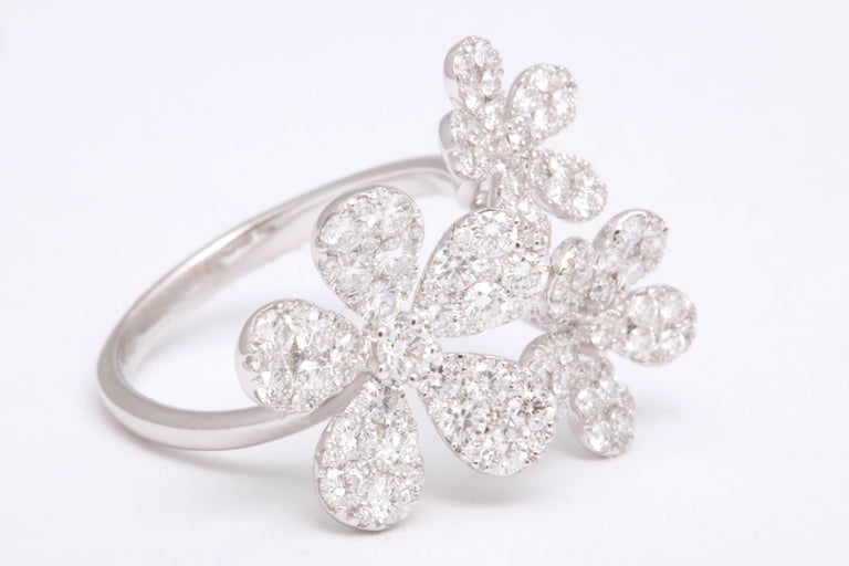 Multi Flower Diamond Ring For Sale at 1stDibs | flower diamond rings