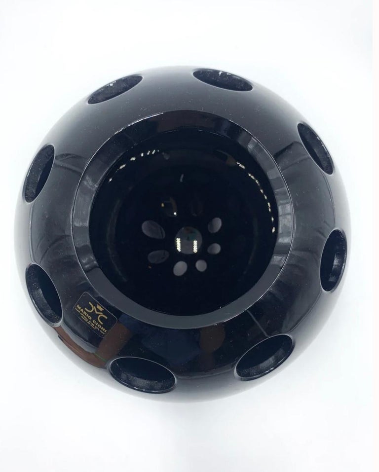 Multi-flower Vase in Black Crystal by Mario Cioni For Sale at 1stDibs