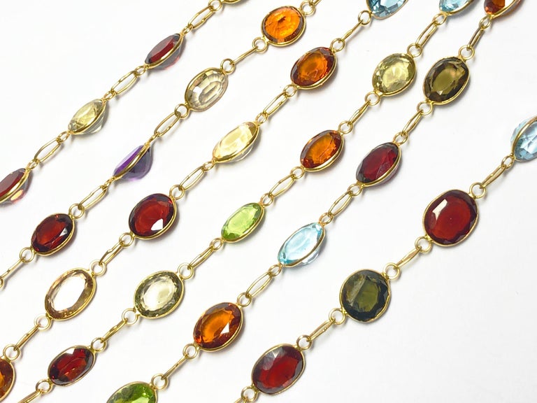 Multi Gem Set Gold Necklace at 1stDibs | pendants gem set necklaces