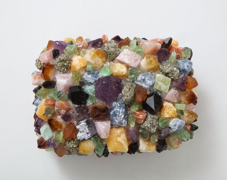 Multi Gem Stone Quartz Encrusted Box at 1stDibs