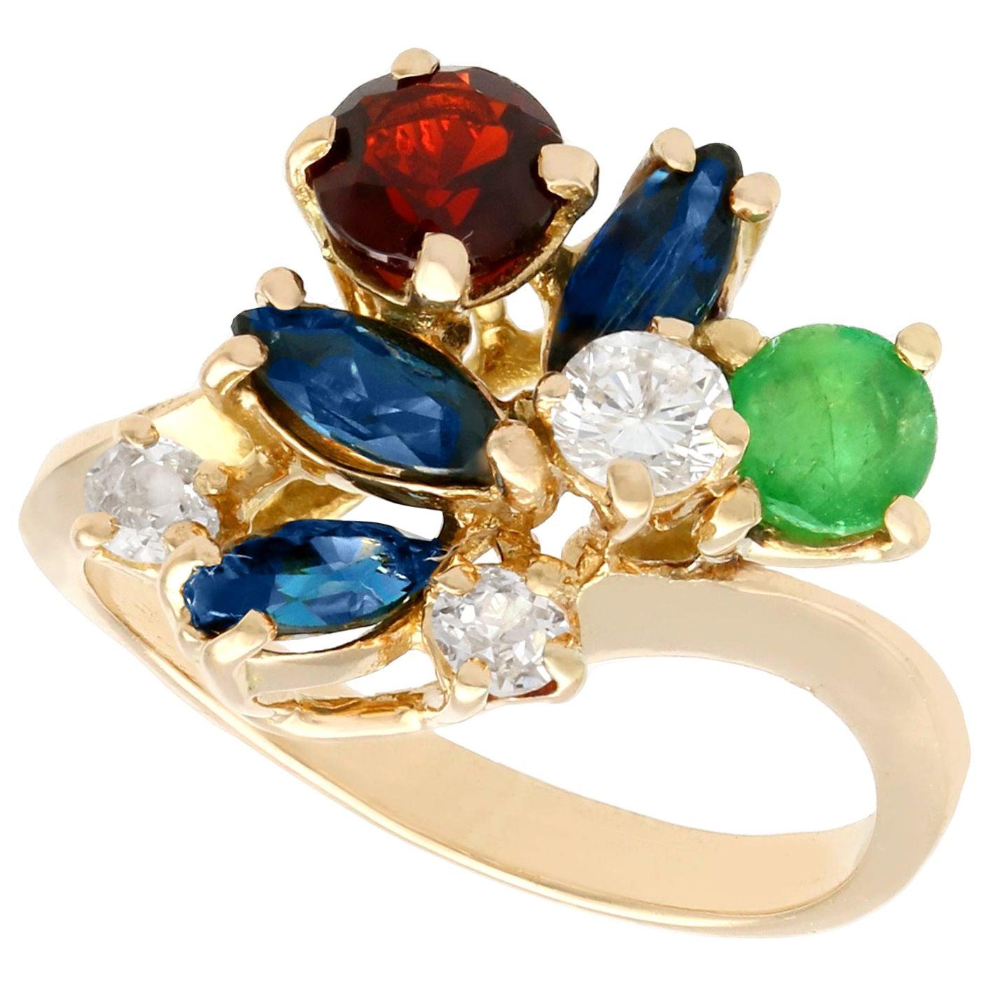 Chanel Cosmos Multi Shaped Diamond Cocktail Gold Ring at 1stDibs