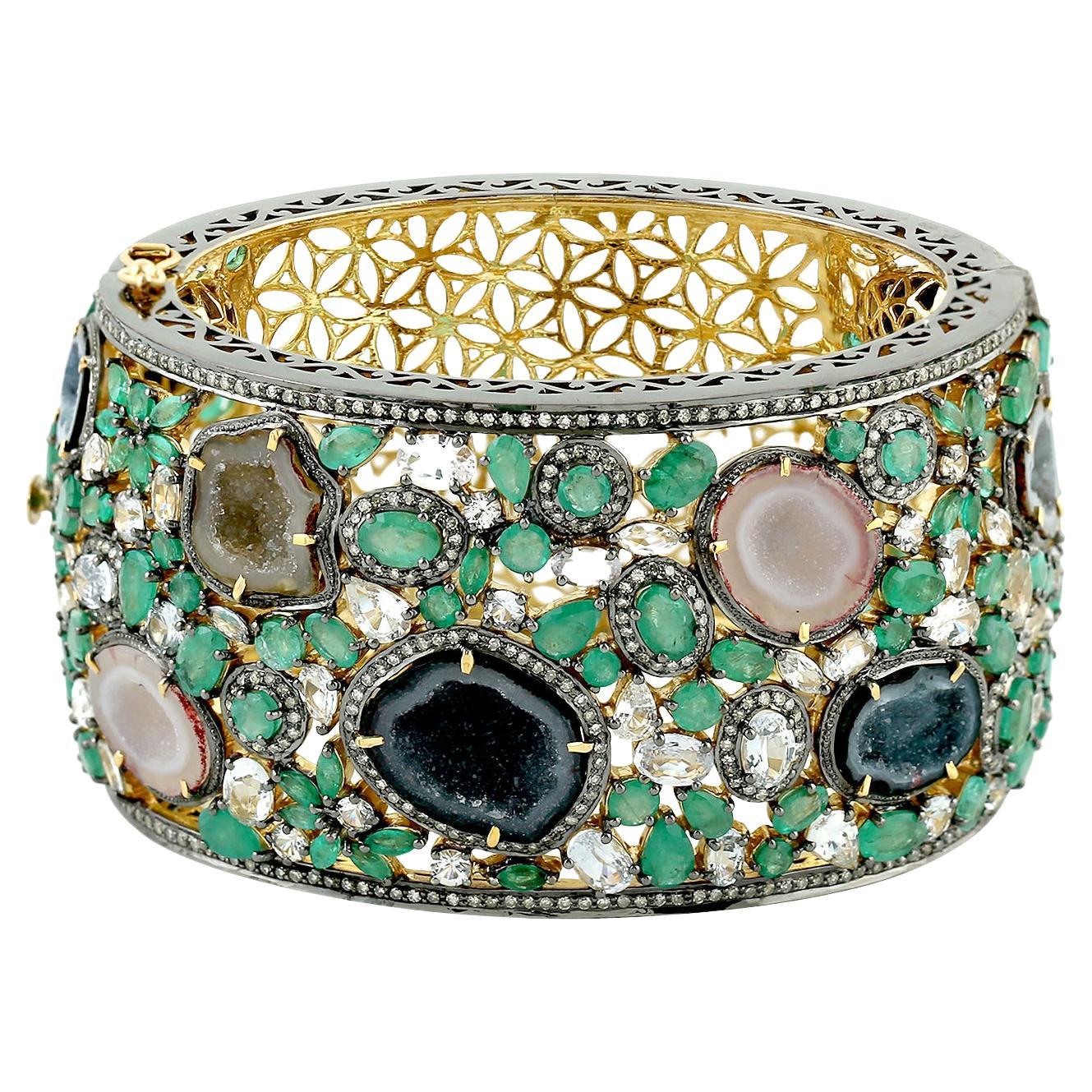 Belperron for Boivin Art Moderne Gold and Multi-Gemstone "Boule" Cuff ...