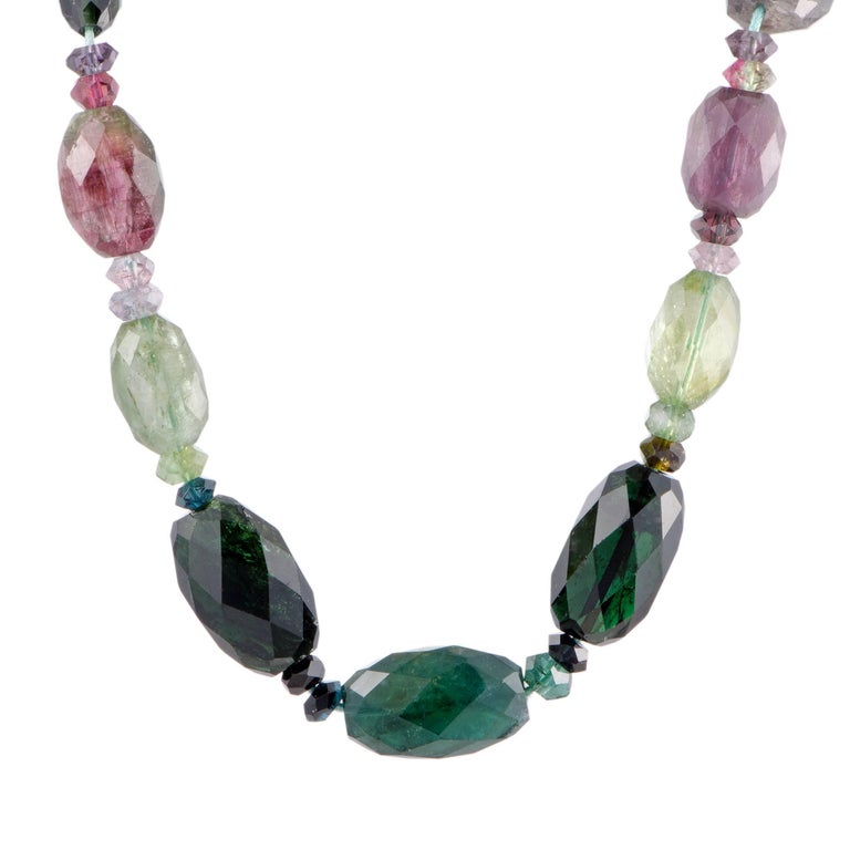 Multi-Gemstone Gold Collar Necklace at 1stDibs