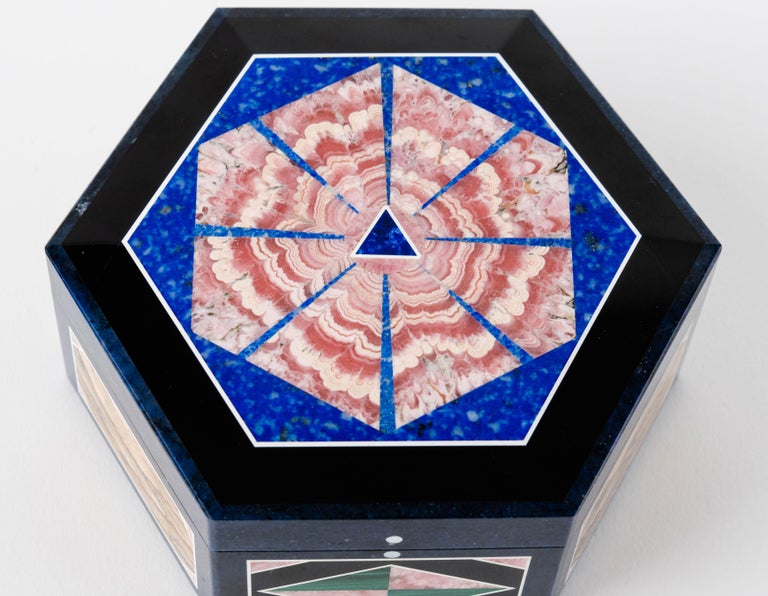 Multi-Gemstone Intarsia Jewelry Box, Russia, circa 1950 For Sale at 1stDibs