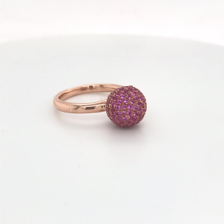 French Hallmark Multi Gemstone Sapphire Ball Rings 18 Karat Tri Color ...