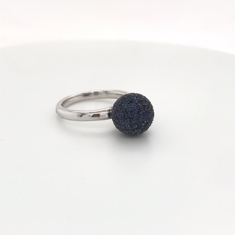 French Hallmark Multi Gemstone Sapphire Ball Rings 18 Karat Tri Color ...