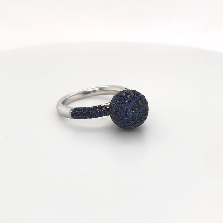 French Hallmark Multi Gemstone Sapphire Ball Rings 18 Karat Tri Color ...