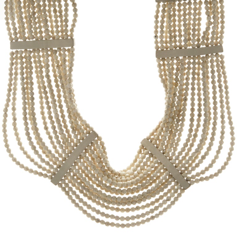 Multi Layer Beaded Collar Necklace For Sale at 1stDibs