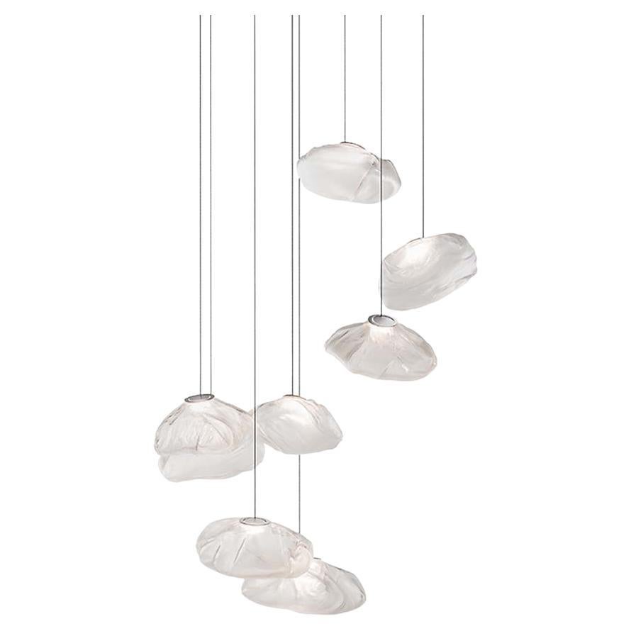 Multi-Light Suspension 73 Serie 8 Pendant Fixture Grey Glass For Sale ...