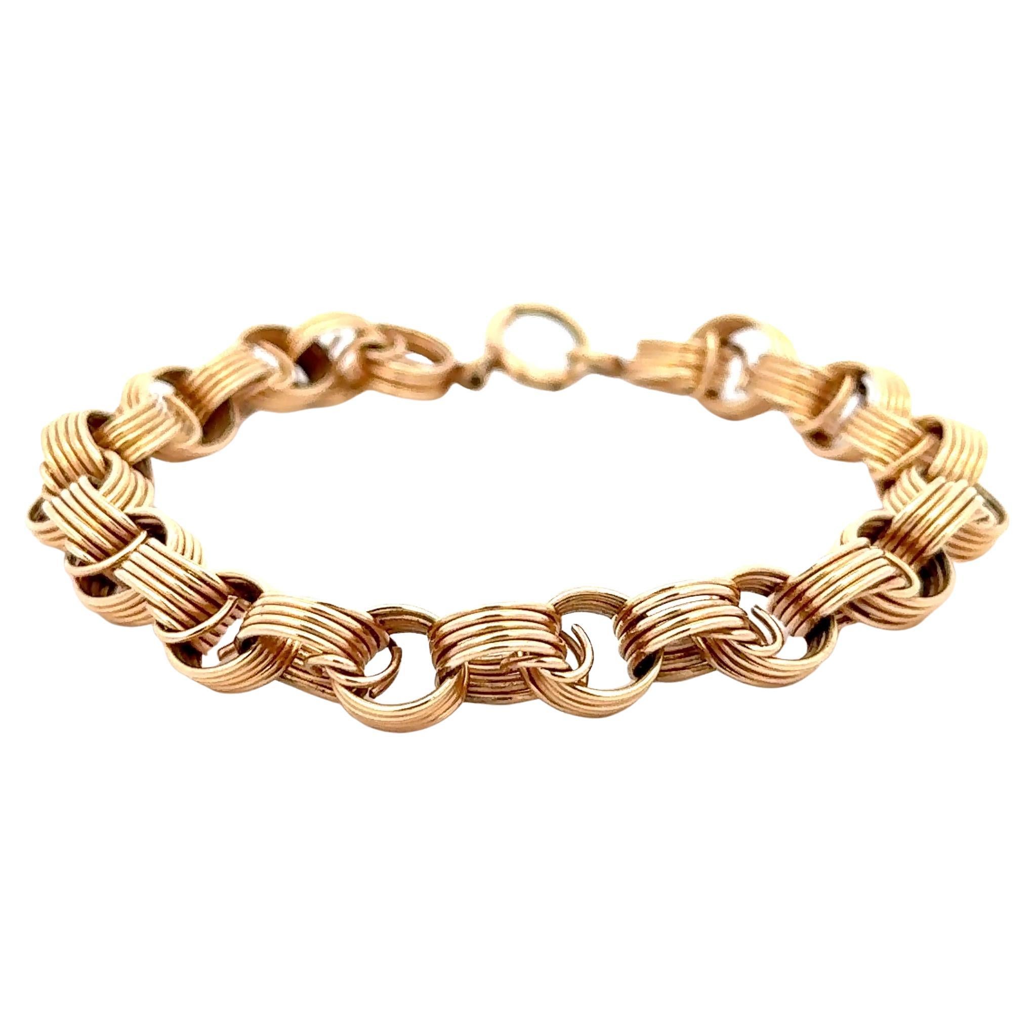 Eight Charms Link Bracelet 14kt Gold 43gm For Sale at 1stDibs | high ...