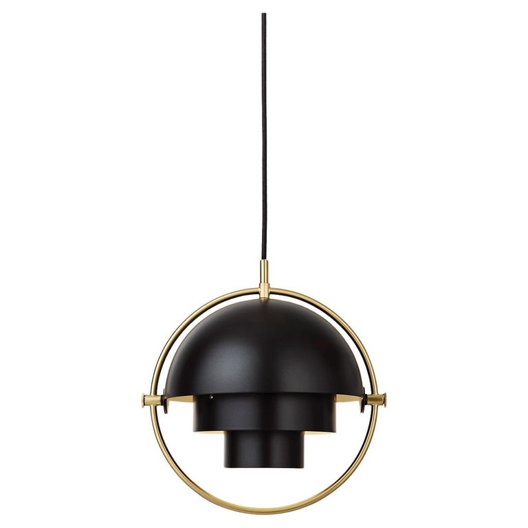 Multi-Lite Pendant Lamp, Small, Brass, Black For Sale at 1stDibs