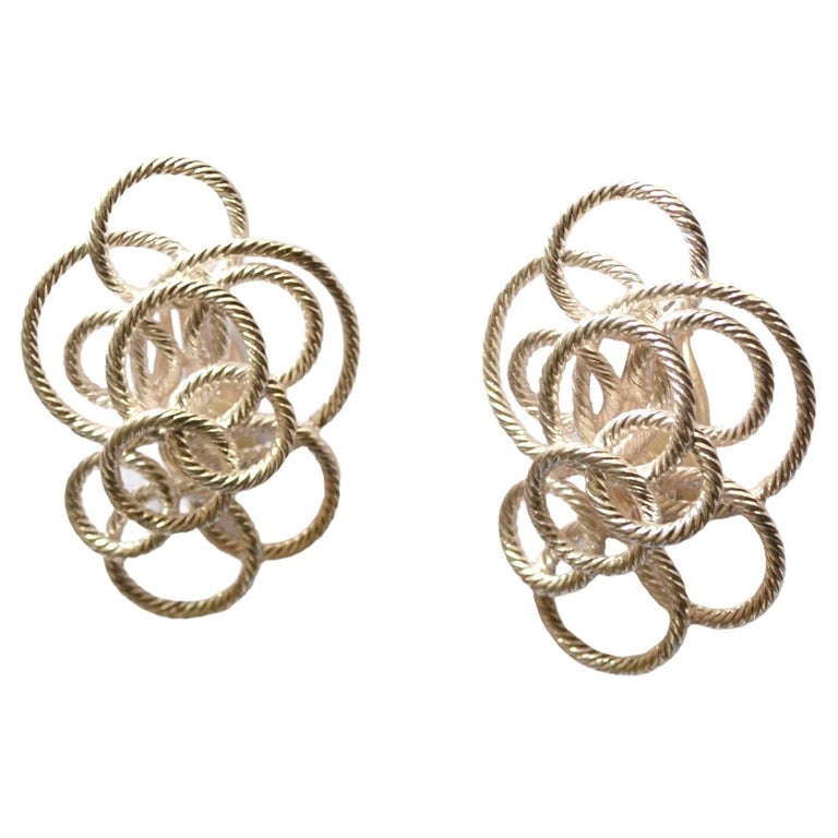 Multi Loop Weave of Silver Braided Metal Clip For Sale at 1stDibs