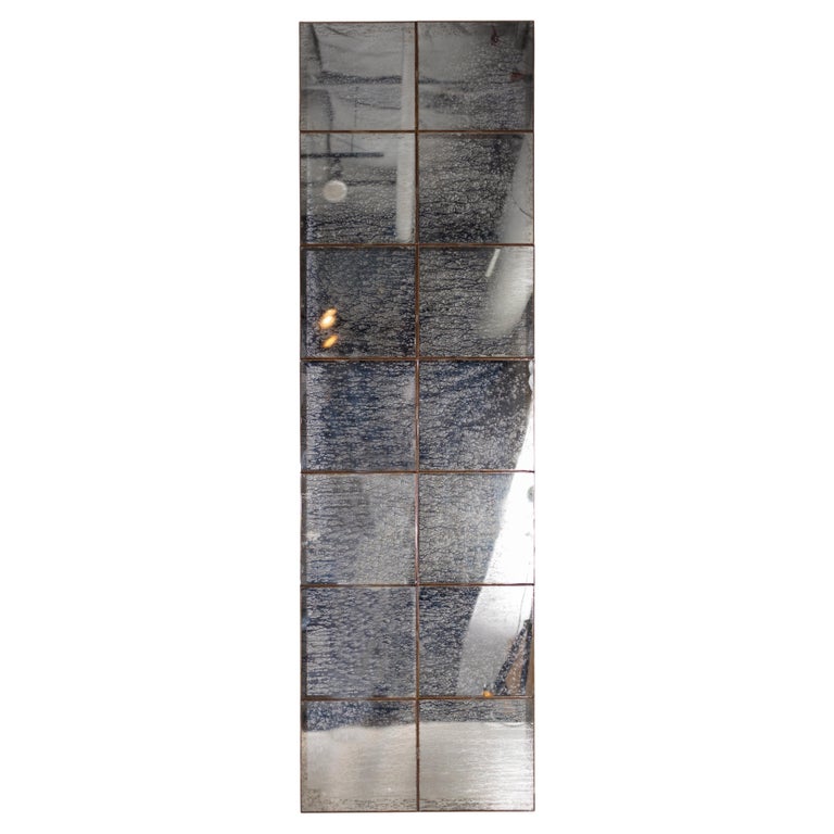 Multi Pane Modern Mercury Glass Mirror For Sale at 1stDibs