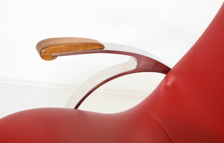 Multi-Position Reclining Chair in Red Offered by Vladimir Kagan Design ...