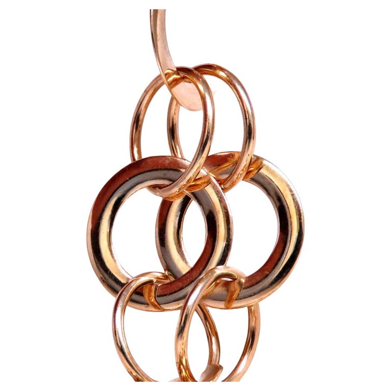 Multi Rings Chain Necklace 14kt Gold For Sale at 1stDibs