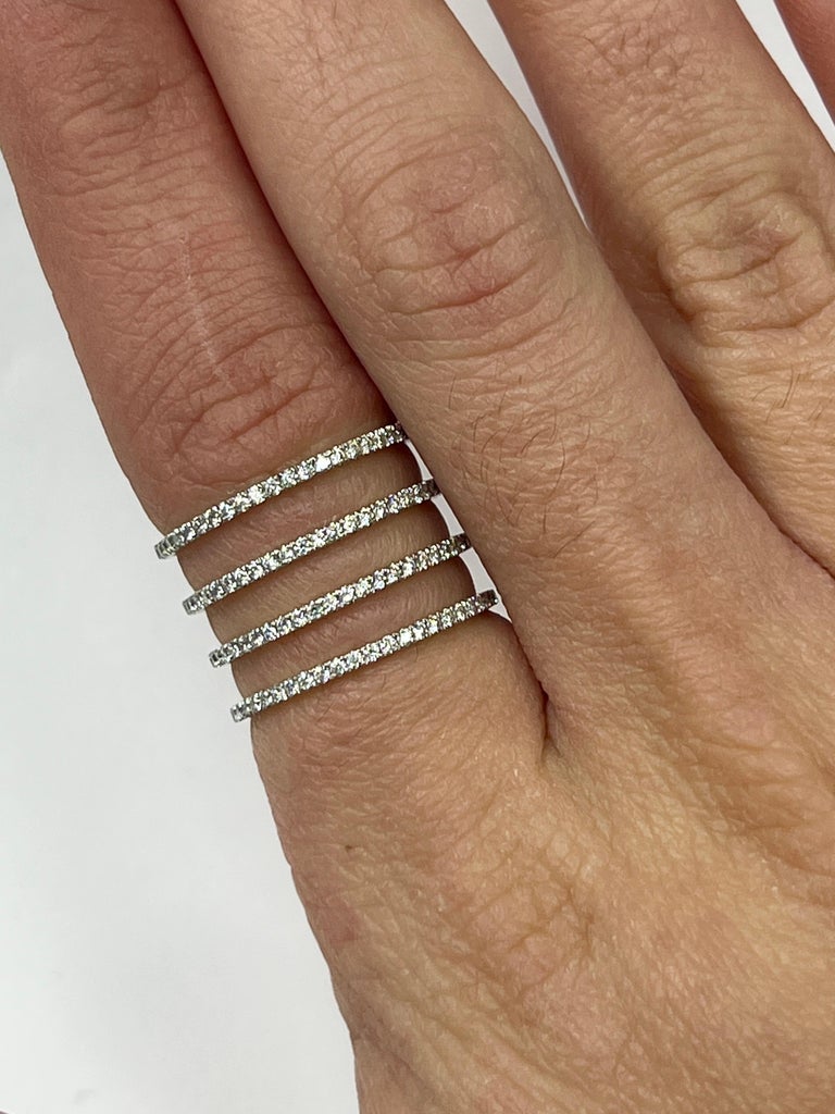 Multi Row Diamond Ring For Sale at 1stDibs