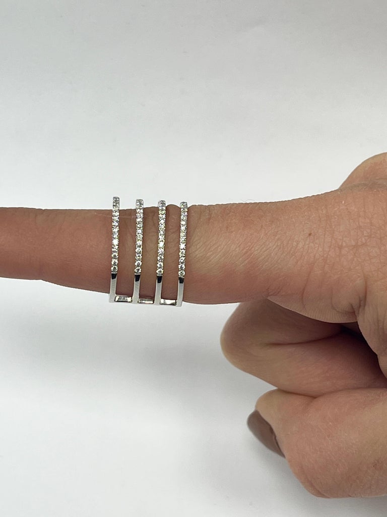 Multi Row Diamond Ring For Sale at 1stDibs