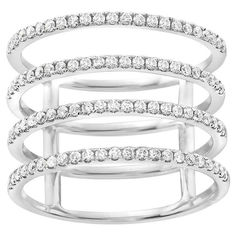 Multi Row Diamond Ring For Sale at 1stDibs