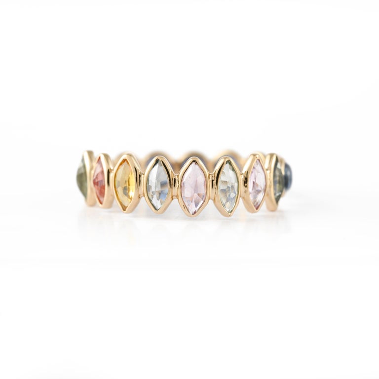 Customizable Multi Sapphire and Blue Sapphire Reversible Eternity Band ...
