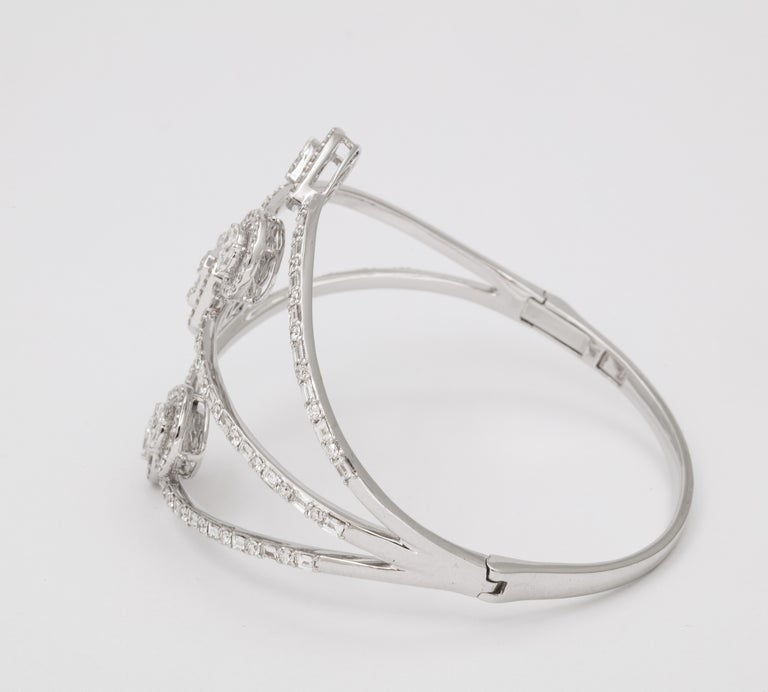 Multi Shape Diamond Bangle Bracelet For Sale at 1stDibs