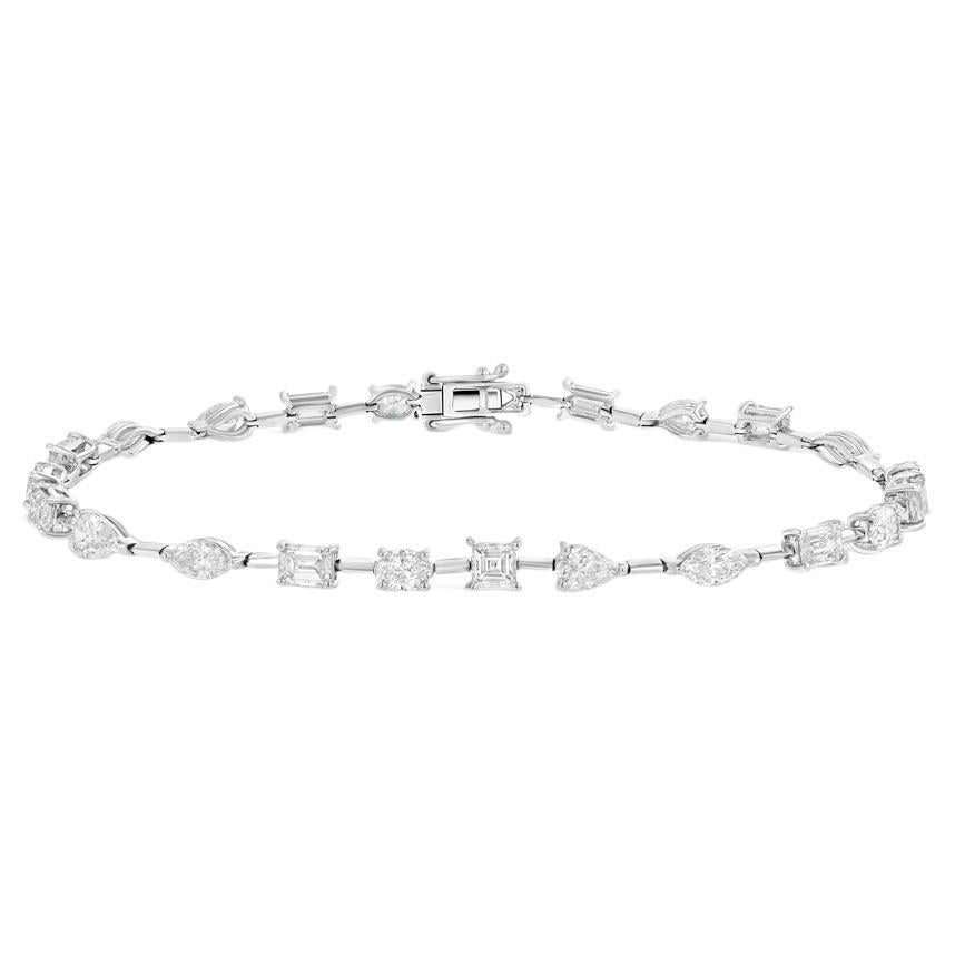 Multi-Shape Diamond Bracelet (YG) For Sale at 1stDibs