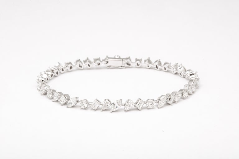 Multi Shape Diamond Bracelet For Sale at 1stDibs