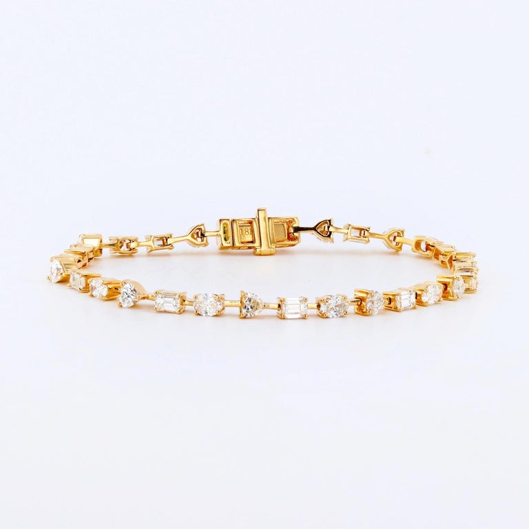 Multi Shape Diamond Bracelet For Sale at 1stDibs
