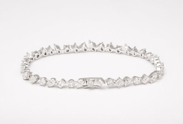 Multi Shape Diamond Bracelet For Sale at 1stDibs