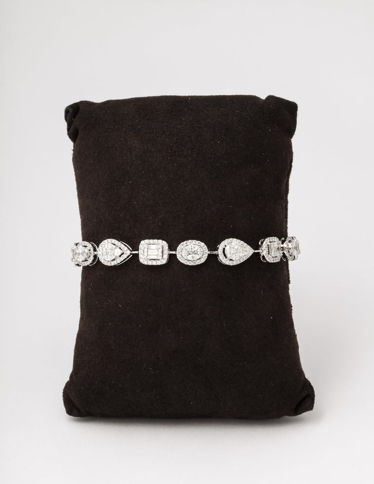 Multi Shape Diamond Bracelet For Sale at 1stDibs